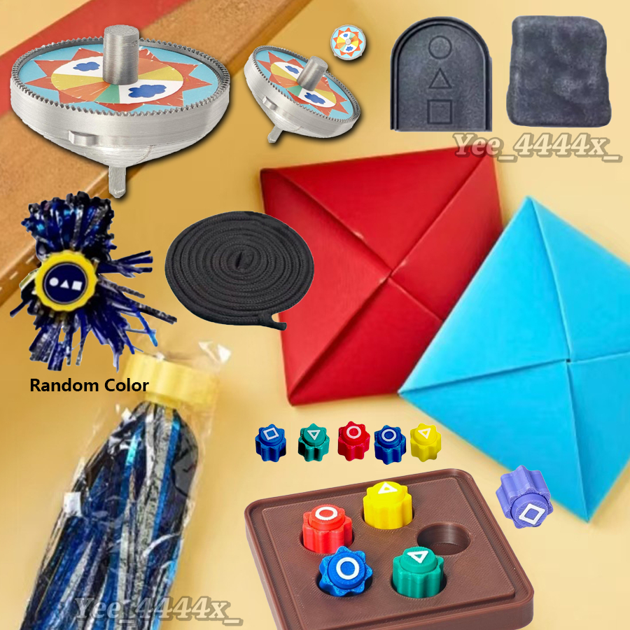 Korean Folk Game 3D Printed Paeng-y Spinning Top, Gonggi Stones, Jebi ...
