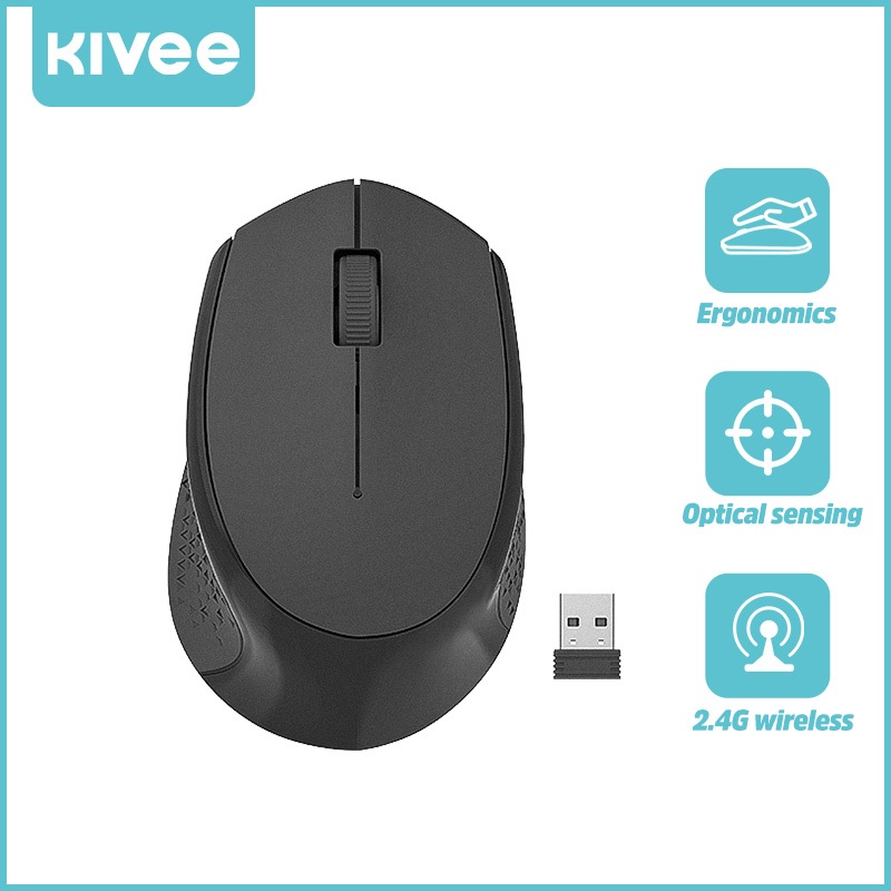 KIVEE Wireless Mouse Portable USB Receiver 1000DPI Mouse Ergonomic ...