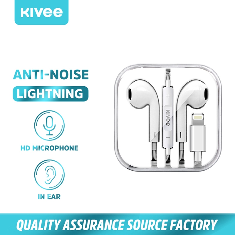 KIVEE Original Hi-Fi Wired Earphone Build-in Microphone Volume Control ...