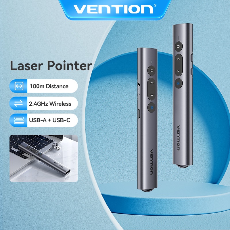 Vention Wireless Presenter Presentation Remote Clicker Laser Pointer 2 ...