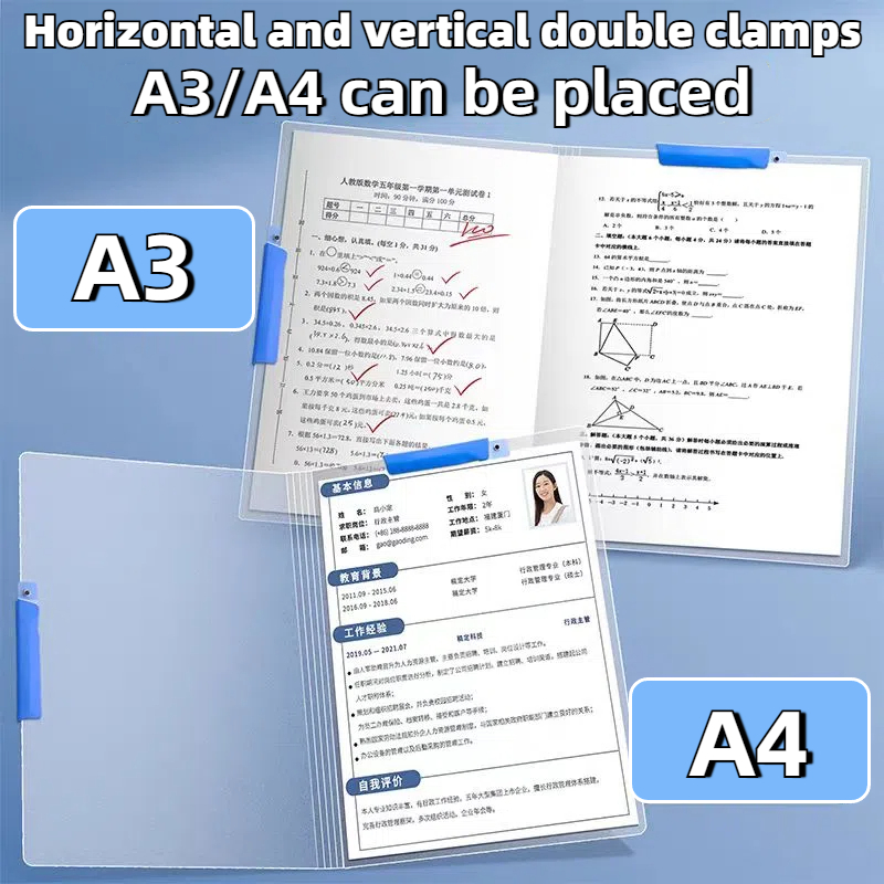 A4/A3 File Bag File Folder Clear Book 200 Pockets Quality File Holder ...