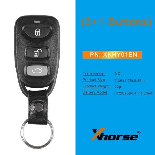 for Hyundai Universal Remote Key 4 Buttons XHORSE XKHY01EN Universal ...
