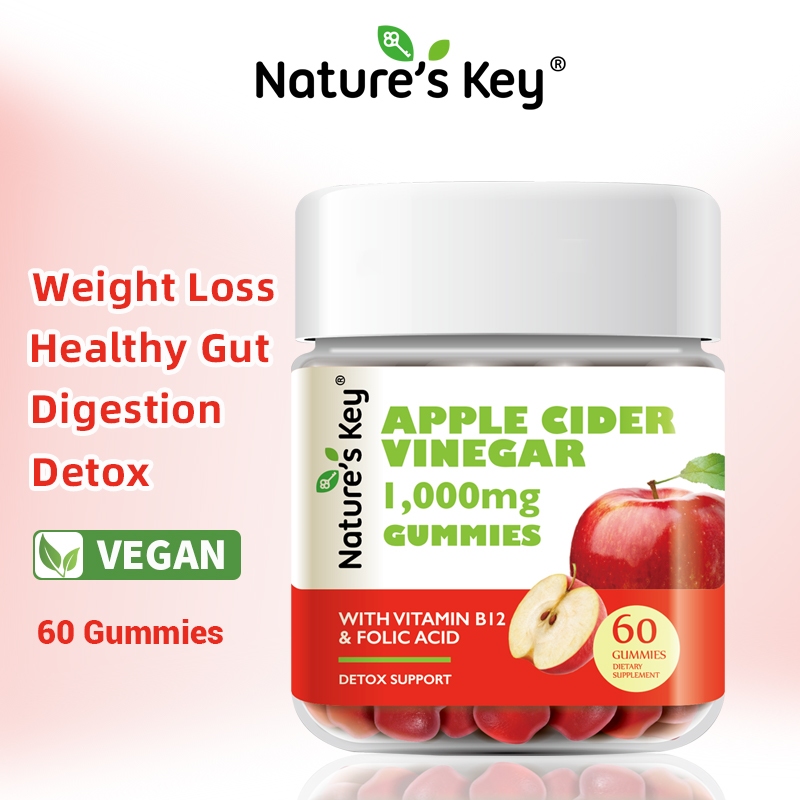 Nature's Key Apple Cider Vinegar Gummies Digestion Natural Cleanse ...