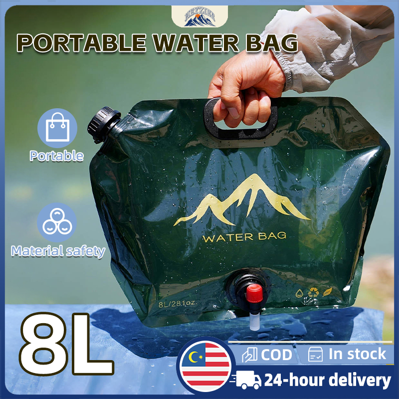 Outdoor Folding Water Bag Camping 8L Big Capacity Portable Waterbag ...