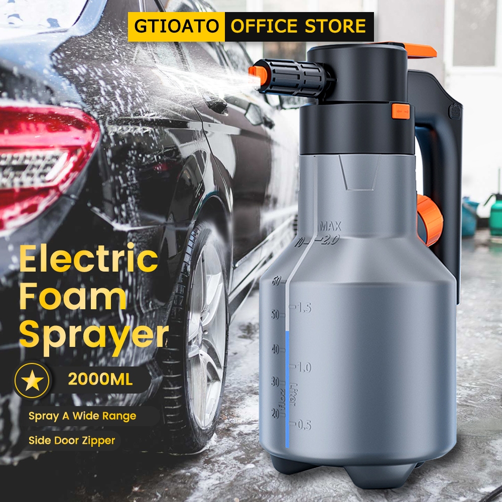 GTIOATO 2000ML Car Wash Foam Spray Rechargeable Cordless High Pressure ...