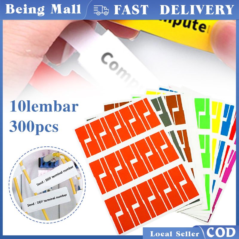 300Pcs Wire Marking Sticker Cable Tags Colorful Cable Identification ...