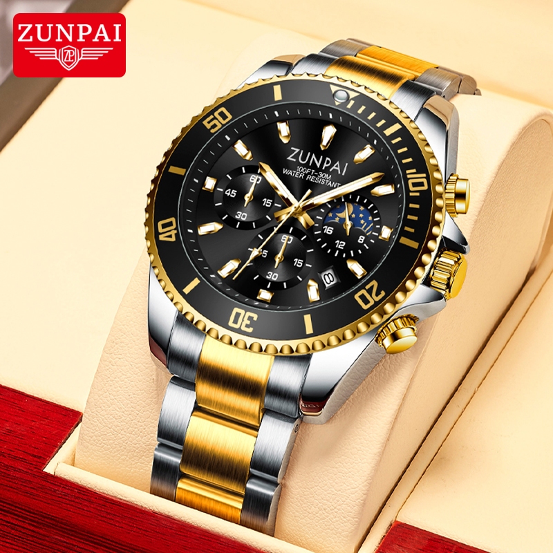 JamTangan Lelaki ZUNPAI Original Watch for Men Waterproof Stainless ...