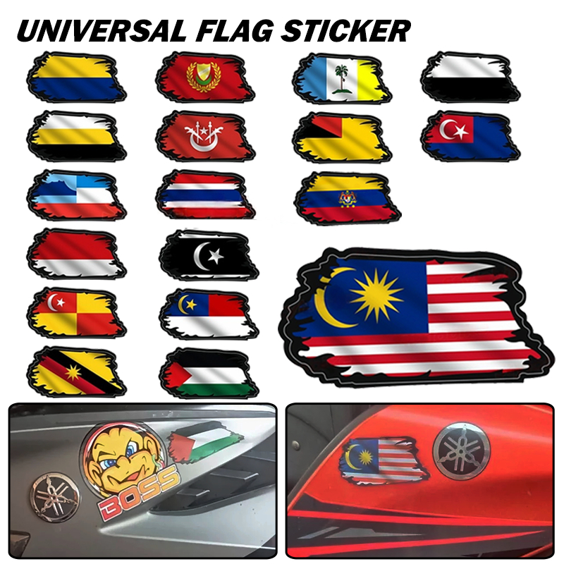 Sticker Kereta Car PVC Sticker Malaysia State Sticker Bendera Flag ...