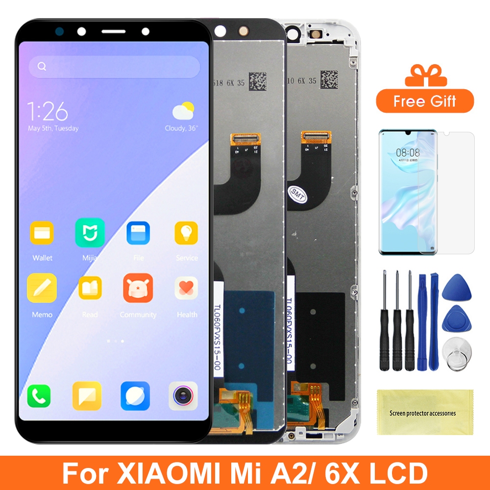 LCD For Mi A2 / 6X LCD Display Touch Screen Digiziter Assembly With ...