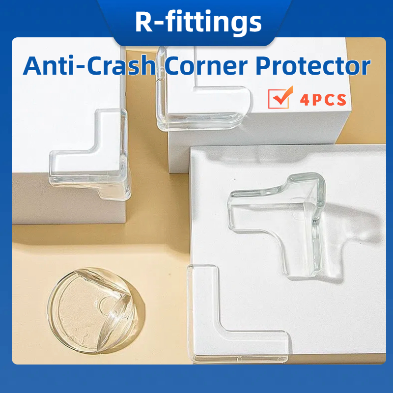 4 pcs Transparent Anti-Crash Corner Protector PVC Baby Security Right ...