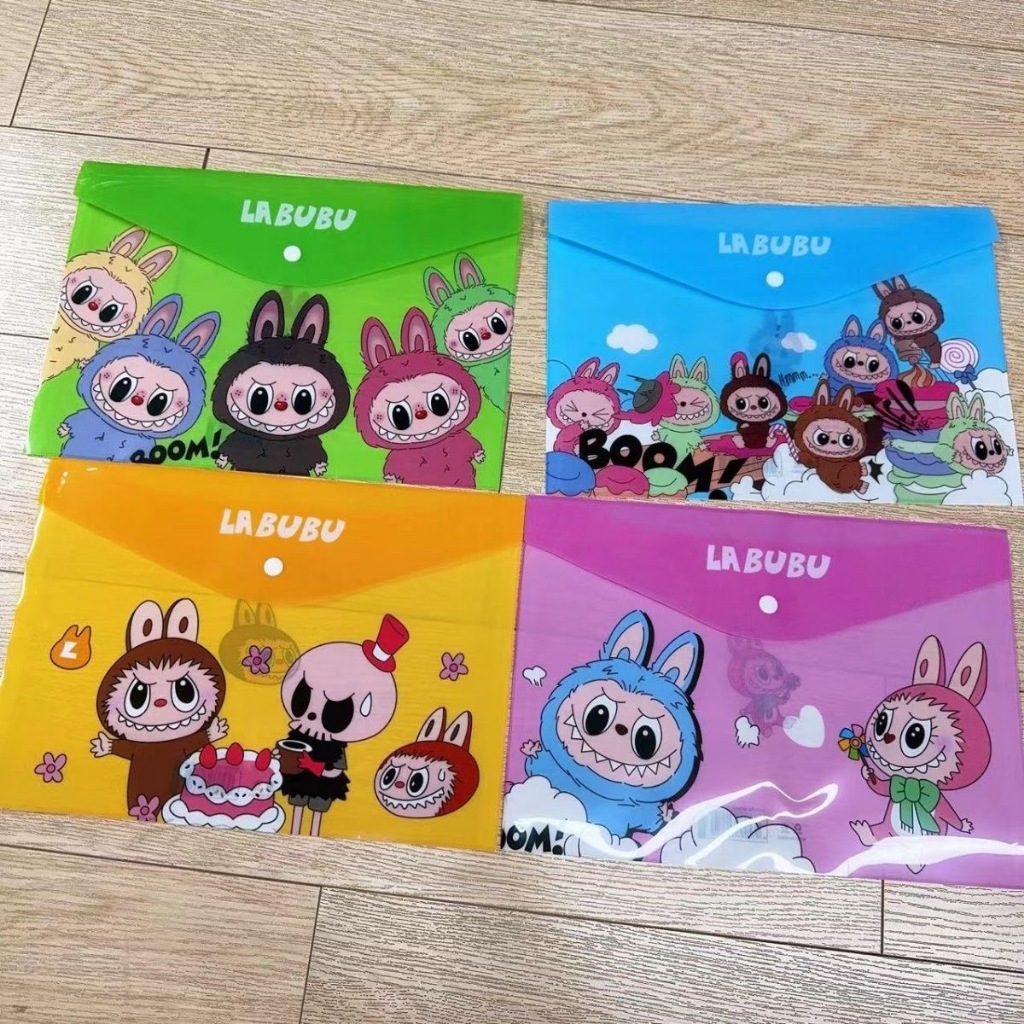 labubu A4 PVC File Buckle Pocket Folder Stationery Storage Paper ...
