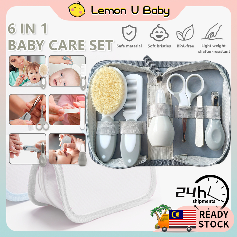 【Ship in 24H】 Baby Care Kit 6 in 1 Grooming Set with Pouch Nail Clipper ...