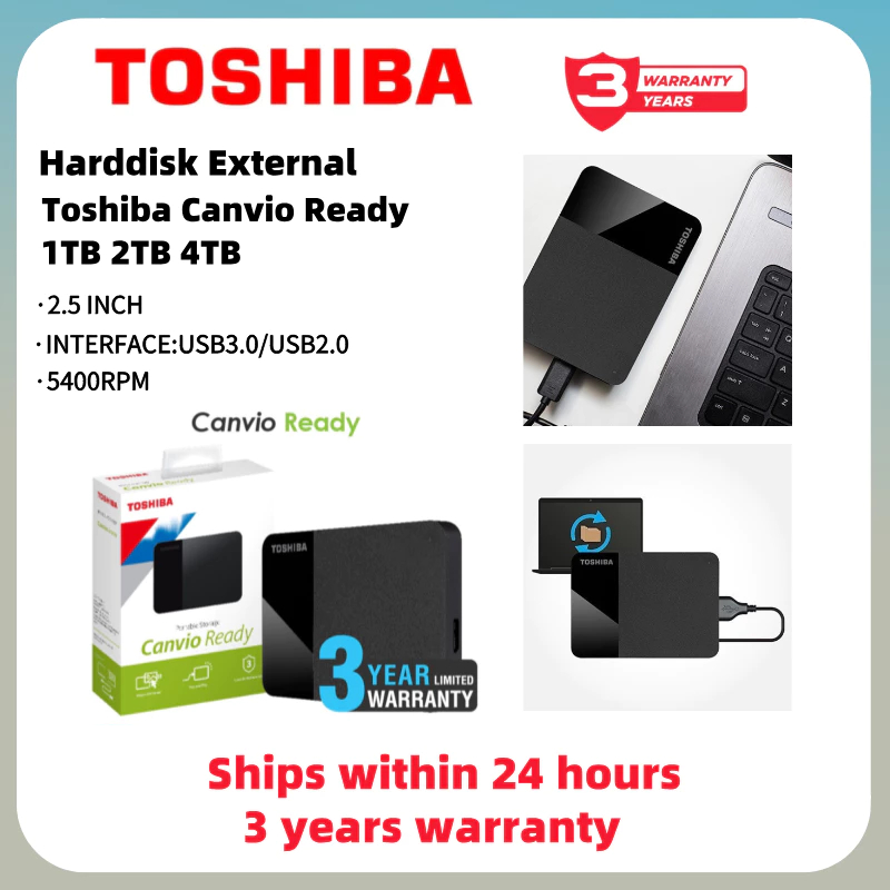 √ 1TB/2TB/4TB √ TOSHIBA External Hard Drives Canvio Ready USB3.0 HDD 2. ...