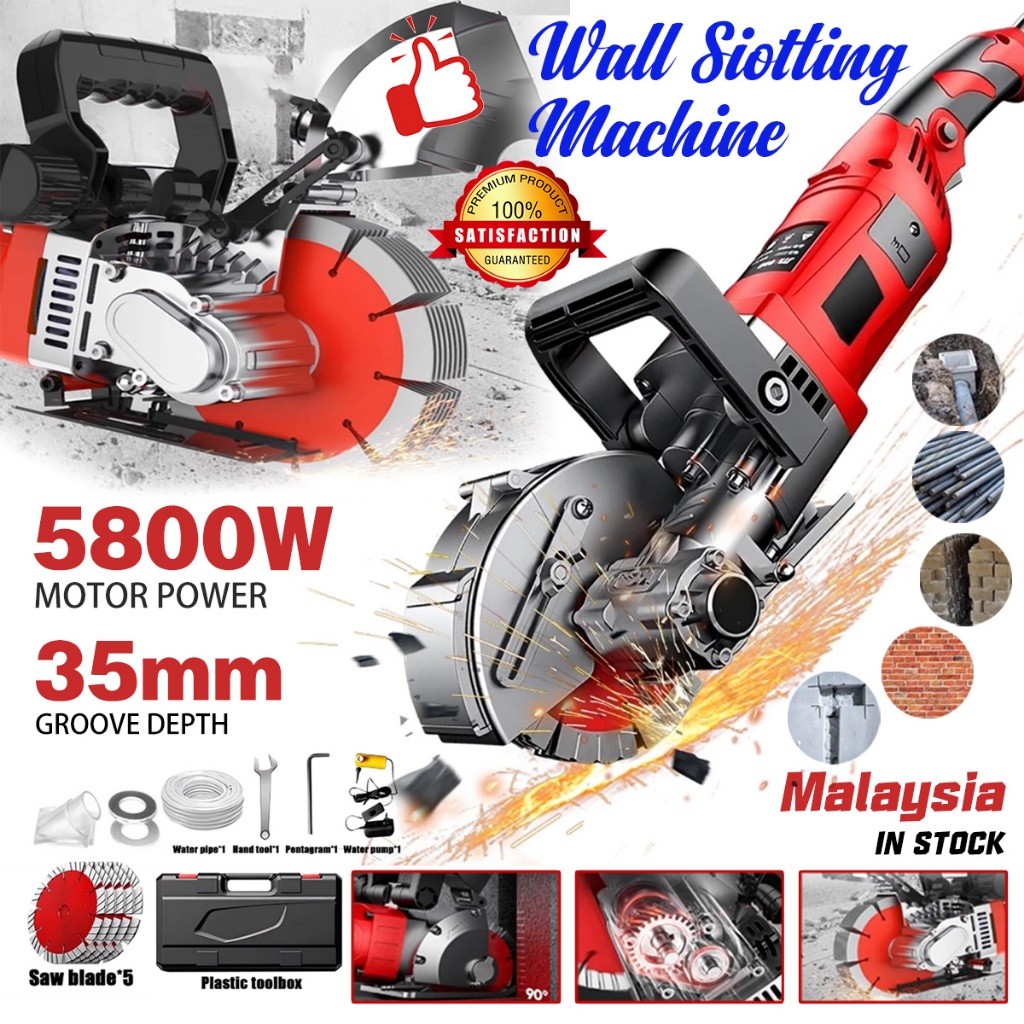 30MM 5800W Electric Wall Chaser Groove Cutting Wall Slotting Machine ...