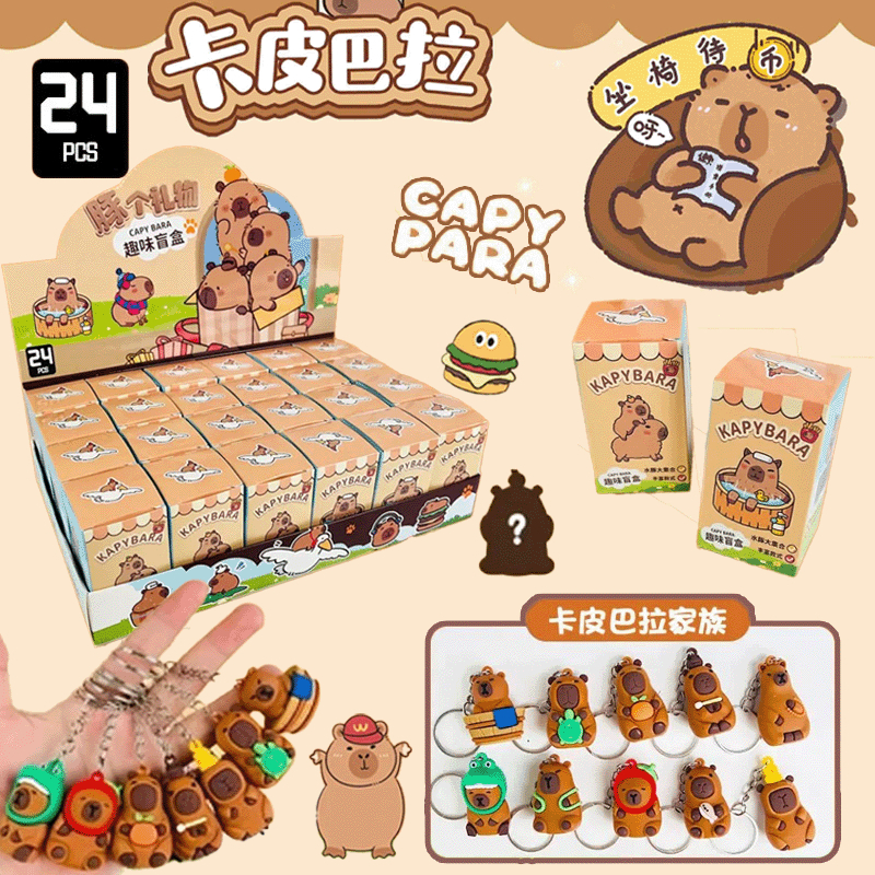 【Ready Stock】6/12/24Pcs Capybara Sanrio keychain blind box cute snot ...