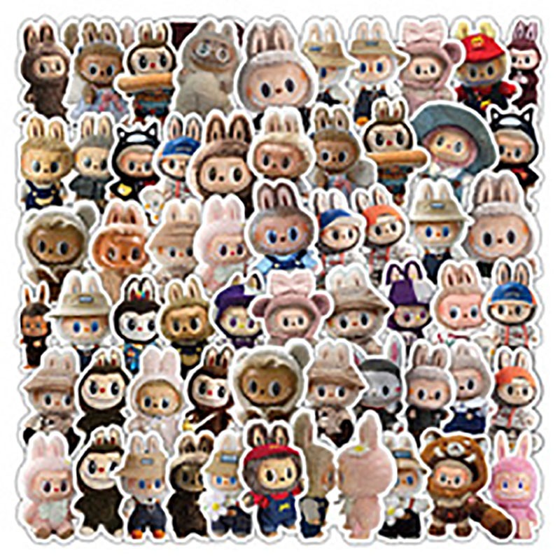 60pcs Labubu Cartoon Stickers for Teen Water Bottle, Cool Terror Labubu ...