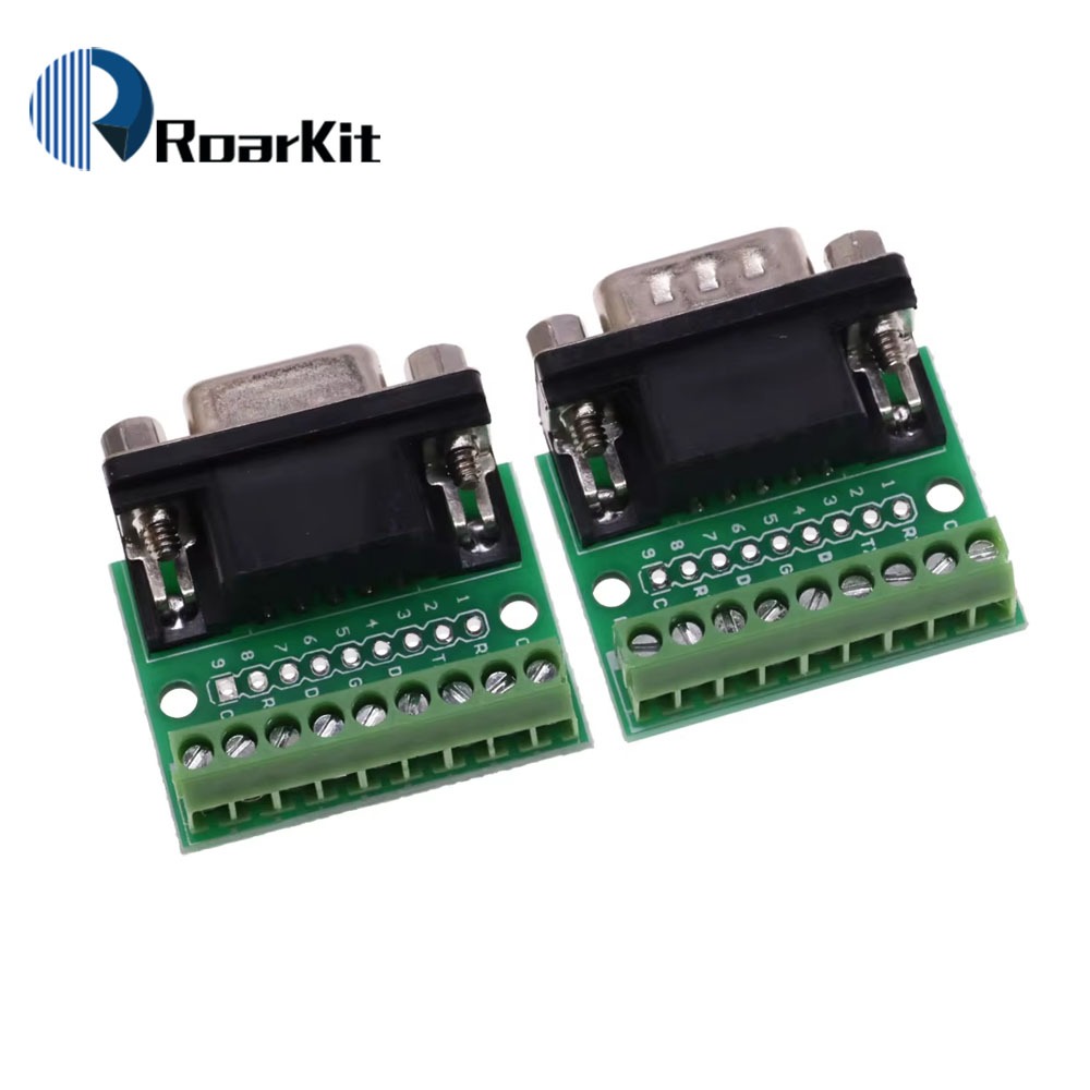DB9 Male and Female Connector Adapter Screw Terminal 9-Pin 9-Hole RS232 RS485 Conversion Board ...