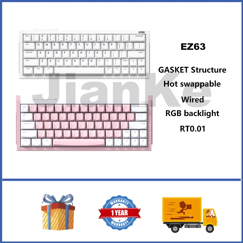 IQUNIX EZ63 Aluminum Wired Magnetic Keyboard 65% Hot swappable GASKET RT0.01 Custom Gaming ...