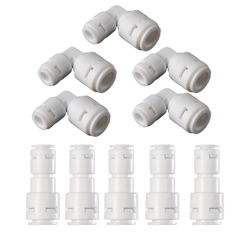 10PCS 1/4 to 3/8 inch OD Quick Straight Push Connector Water Tube Pipe ...