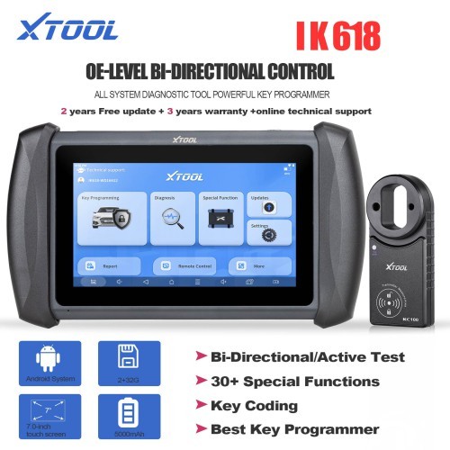 XTool InPlus IK618 Key Programmer with KC100 Adapter Supports Bi-Directional Control 31 Service ...