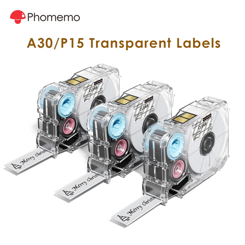 Phomemo A30/P15 Label Maker Transparent Label Tape,Self-Adhesive ...