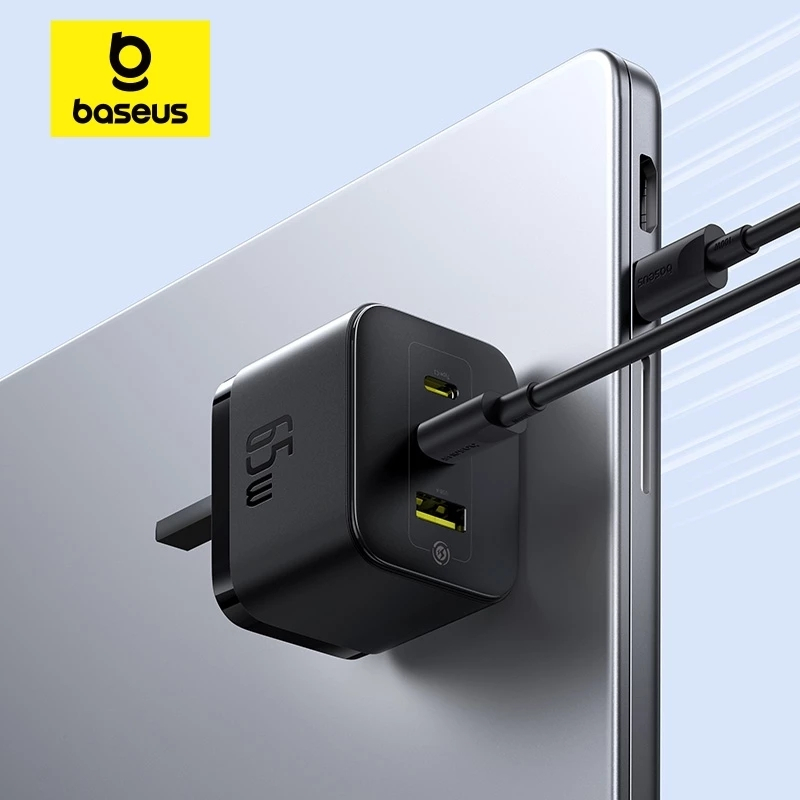 Baseus Palm Fast Charger 2C+U 65W UK PD Compact Three-Port Fast ...