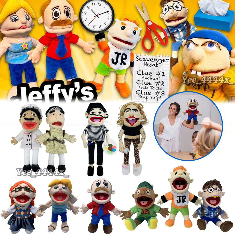 Jeffy Puppet Soft Plush Toy Soft Jeffy’s Mom/Dad plush toy hand puppet ...