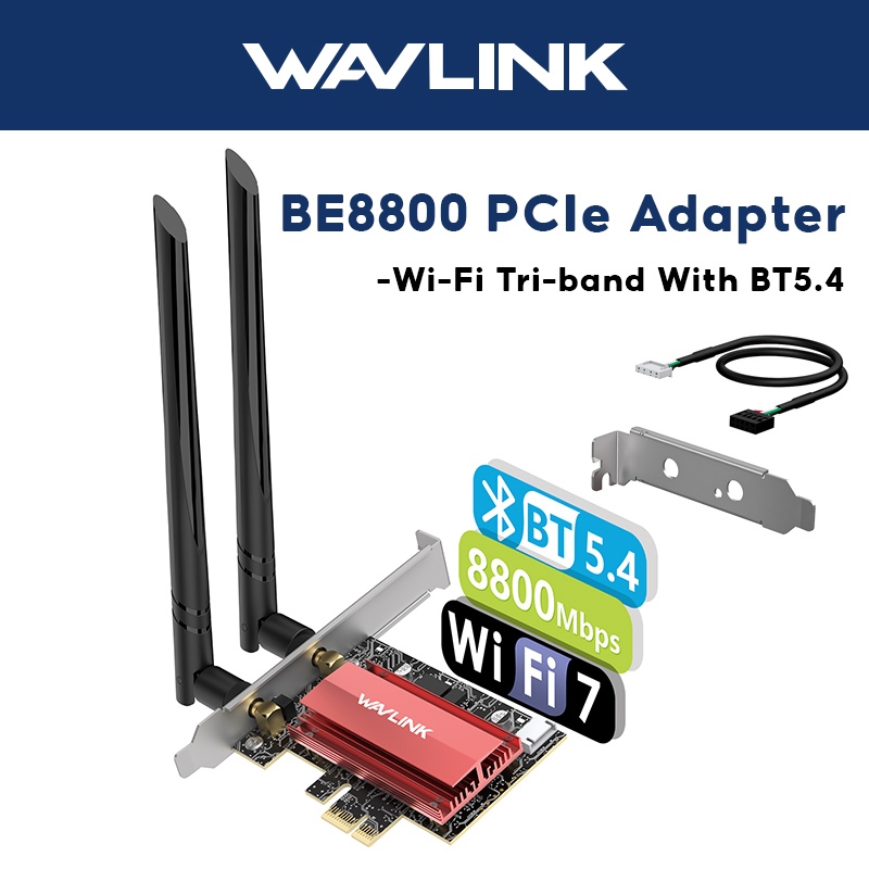 WAVLINK BE200 Tri-Band WiFi 7 PCIe Network Card Wireless Adapter with ...