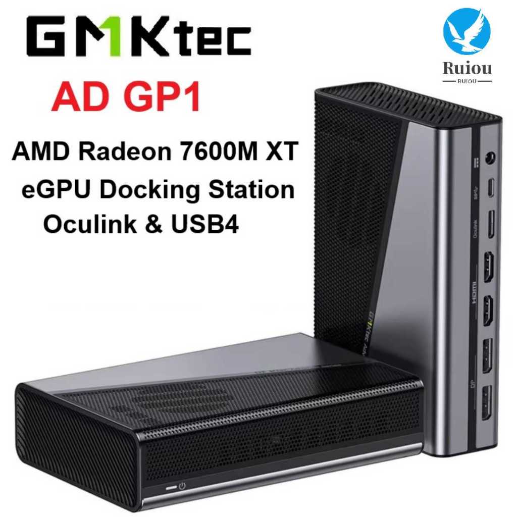 GMKtec AD-GP1 Graphics Card AMD Radeon 7600M XT eGPU Dock with Oculink & USB4 2*DP2.0 2*HDMI 2.1 ...