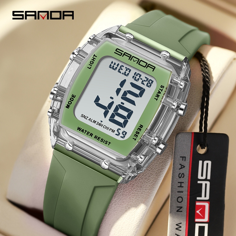SANDA 2175-2/in stock Solid Color Transparent Dial Multifunctional ...