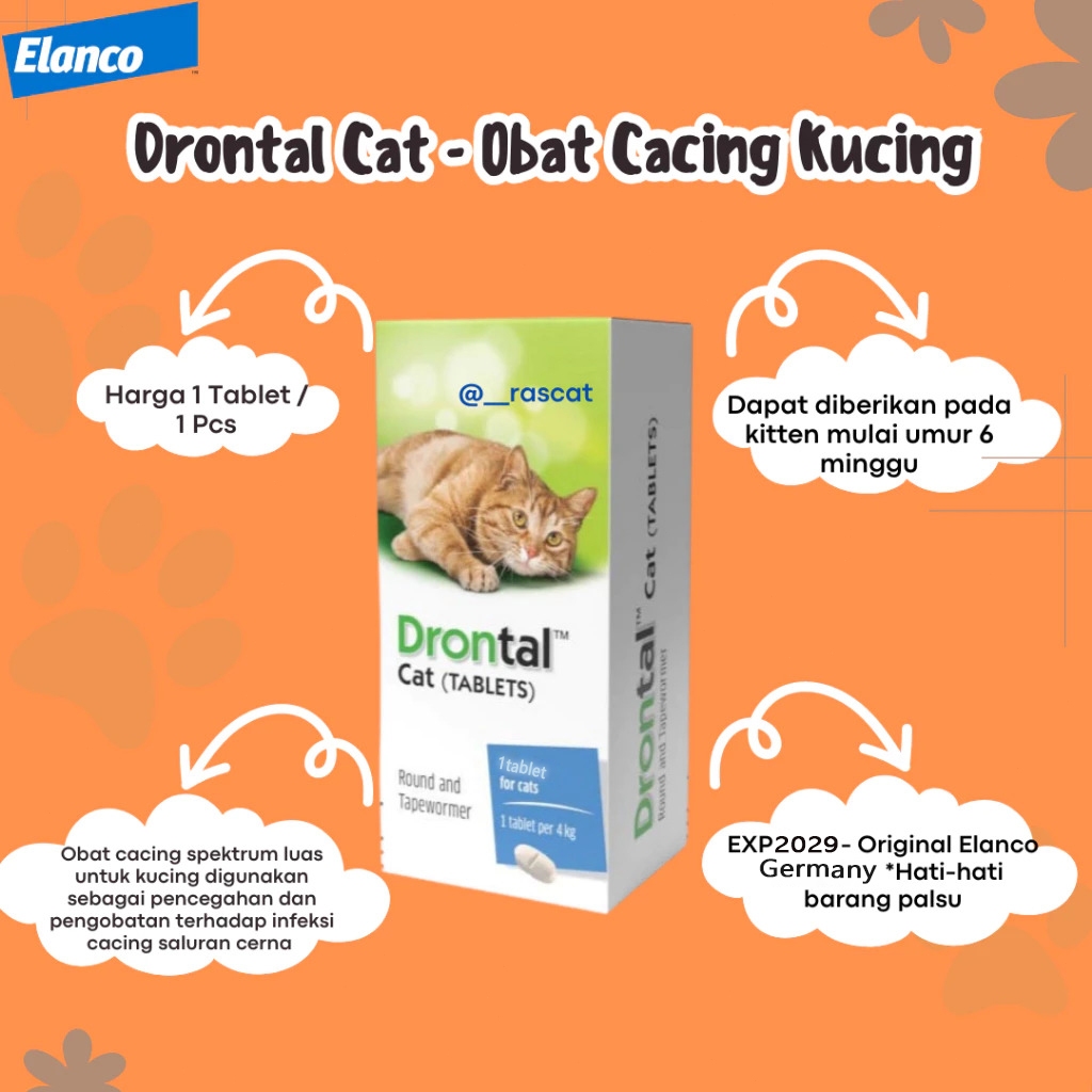 Drontal Deworming for Cat Drontal Plus dewormer 1 Tablet Tasty Dewormer ...