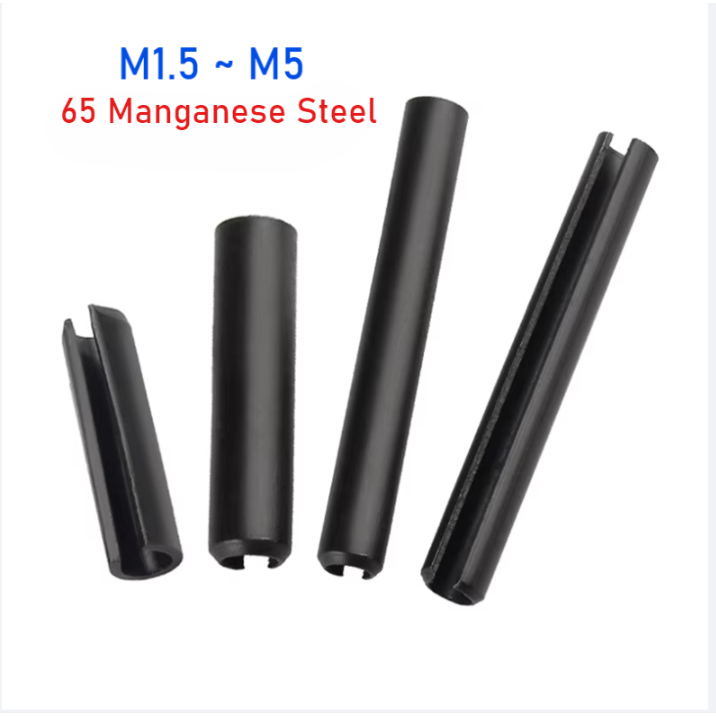 M1.5 M2 M2.5 M3 M4 M5 Black 65Mn Steel Spring Pins Cylindrical Elastic ...