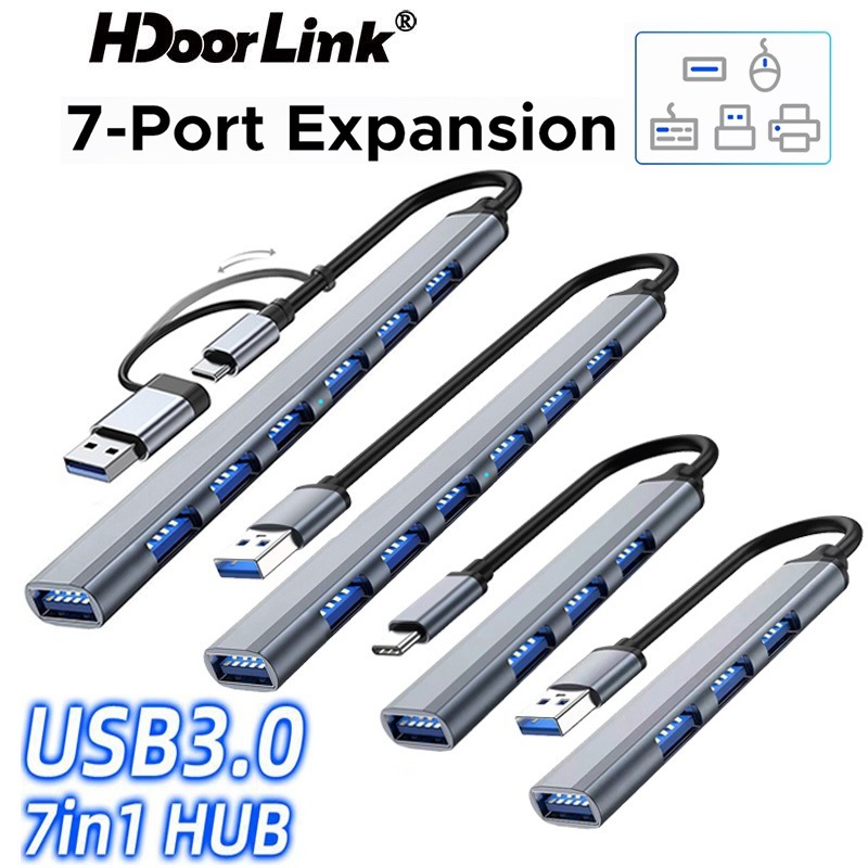 HdoorLink 7 In 1 Type C HUB USB 3.0 USB A HUB Expander Splitter High ...