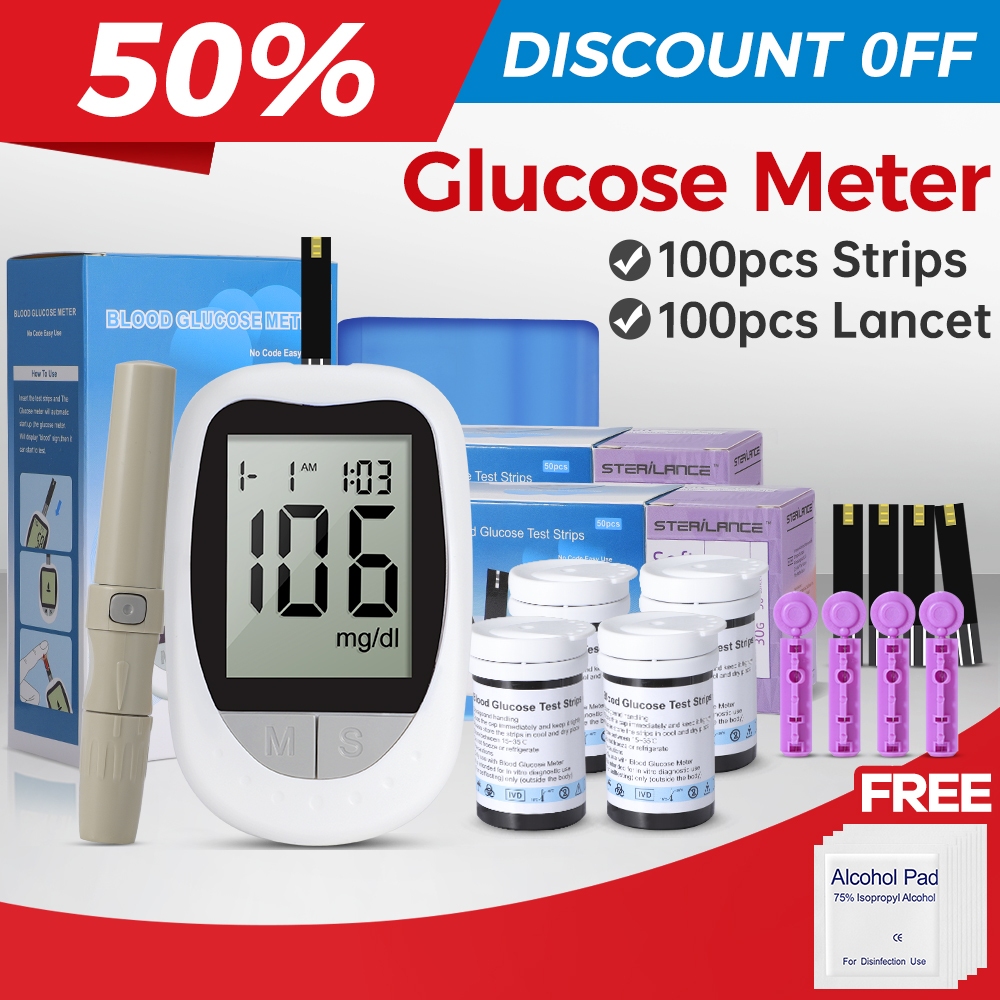 Blood Glucose Meter Complete Kit Blood Sugar Monitor Set Glucometer ...