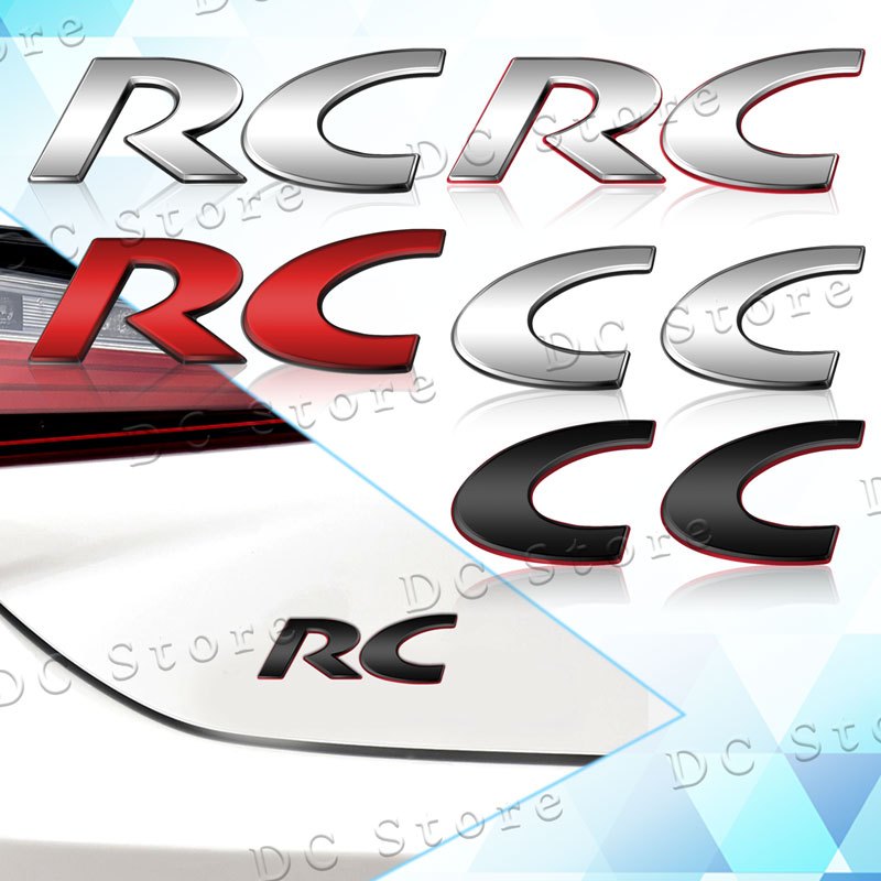 Car Styling RC CC Sticker 3D Metal Zinc Alloy Car Badge Body Fender ...