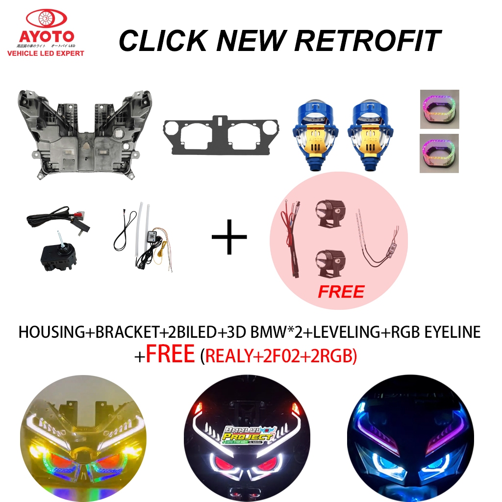 AYOTO VARIO NEW 125/150 LED headlamp Headlight assembly with RGB ...