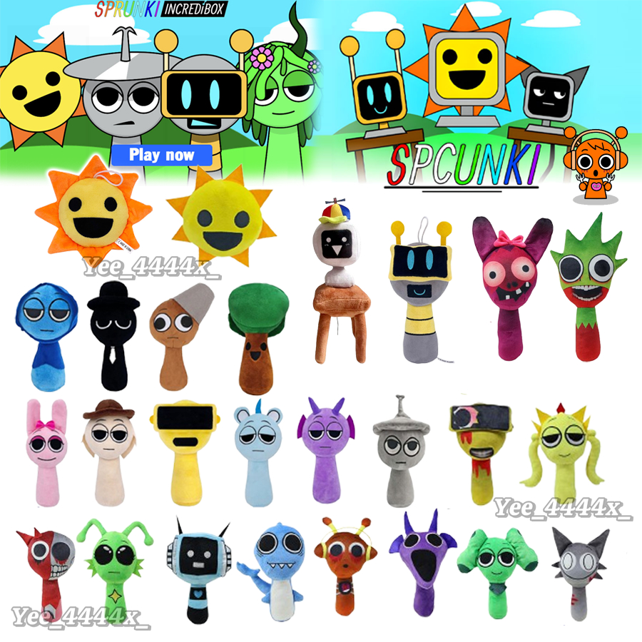Sprunki Plush Toys Wenda Gray Black Pinki Tunner Game Plushies Stuffed ...