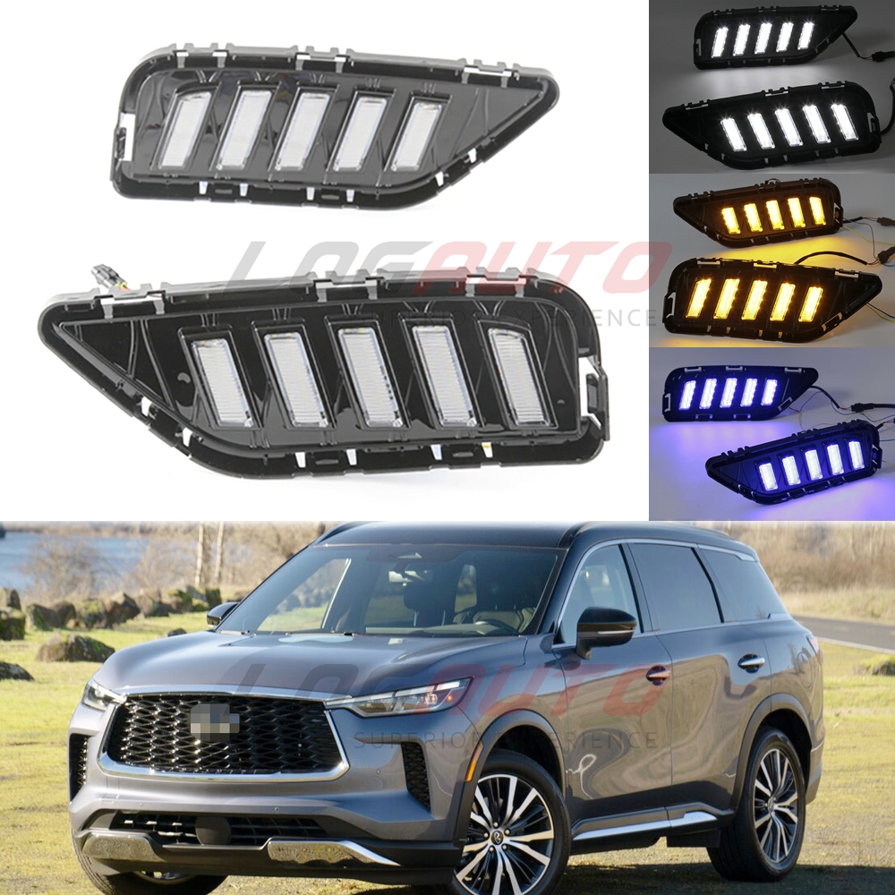 For Infiniti QX60 2022+ LED Daytime Running Light DRL Fog Lamp Dynamic ...