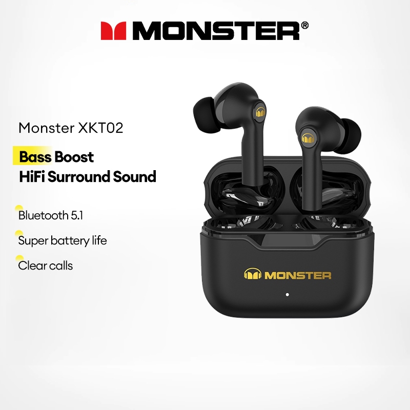 Monster XKT02 Bluetooth Earphone Wireless Earphone Gaming HIFI Sound ...