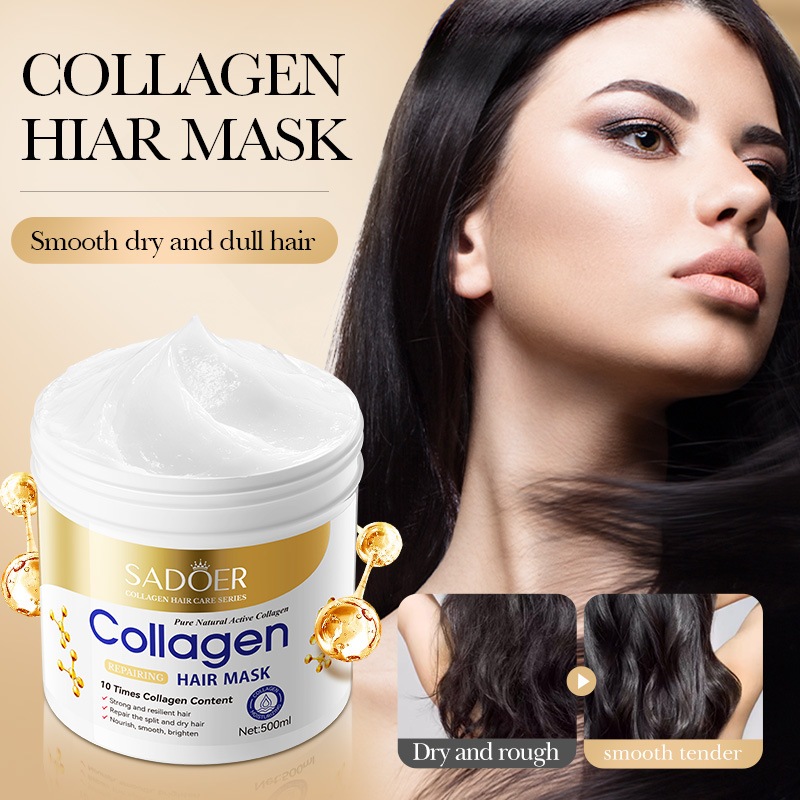 SADOER Collagen Nourishing Smoothing Hair Mask Deep Repair Soft Cream ...