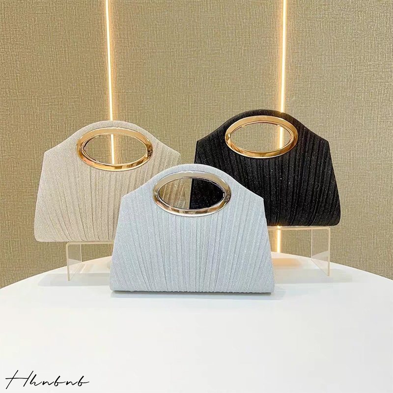 Hhnbnb Dinner Bag Women Elegant Evening Handbag Fashion Ruffled ...