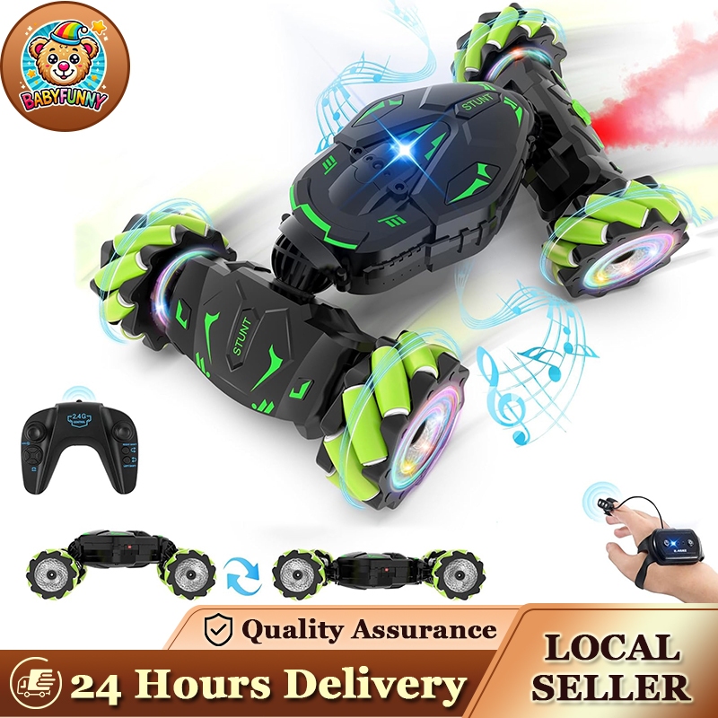 2.4Ghz Remote Control Car Double Sided Flip 360° Rotate 4WD Off-Road RC ...