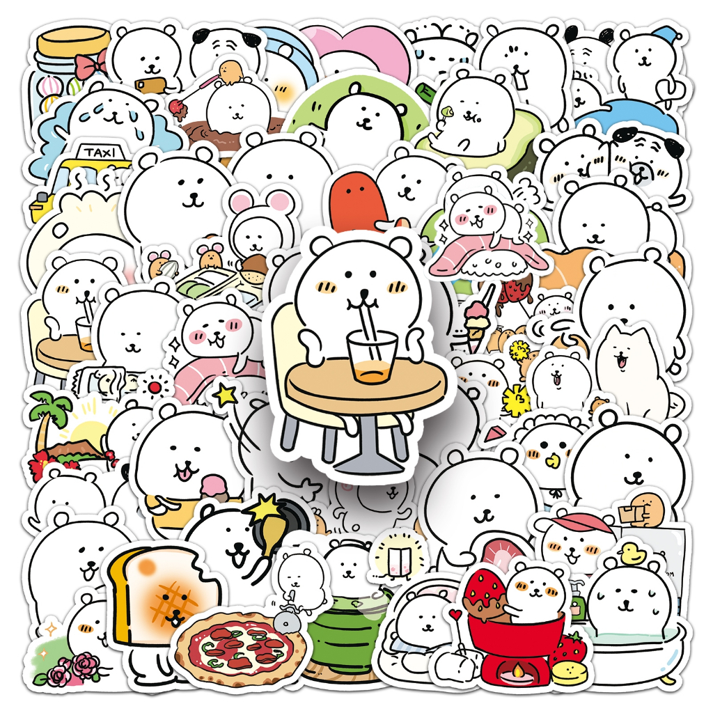 50 Piece Cute Nagano Joke Bear Stickers Waterproof DIY For Phone Case ...