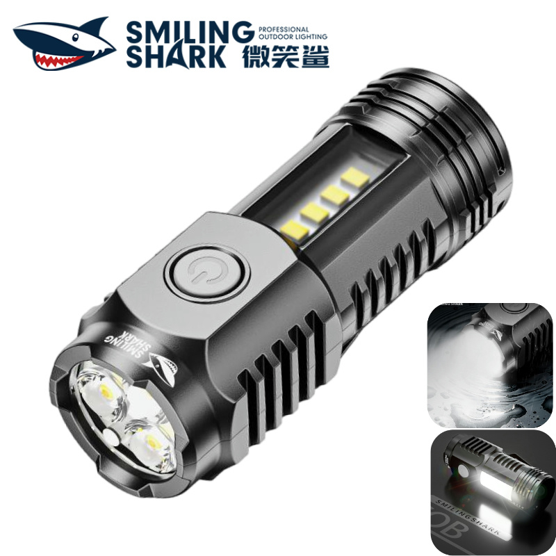 Smiling Shark SD5304 Mini Torch Light 5Mode COB Sidelight Type-c ...