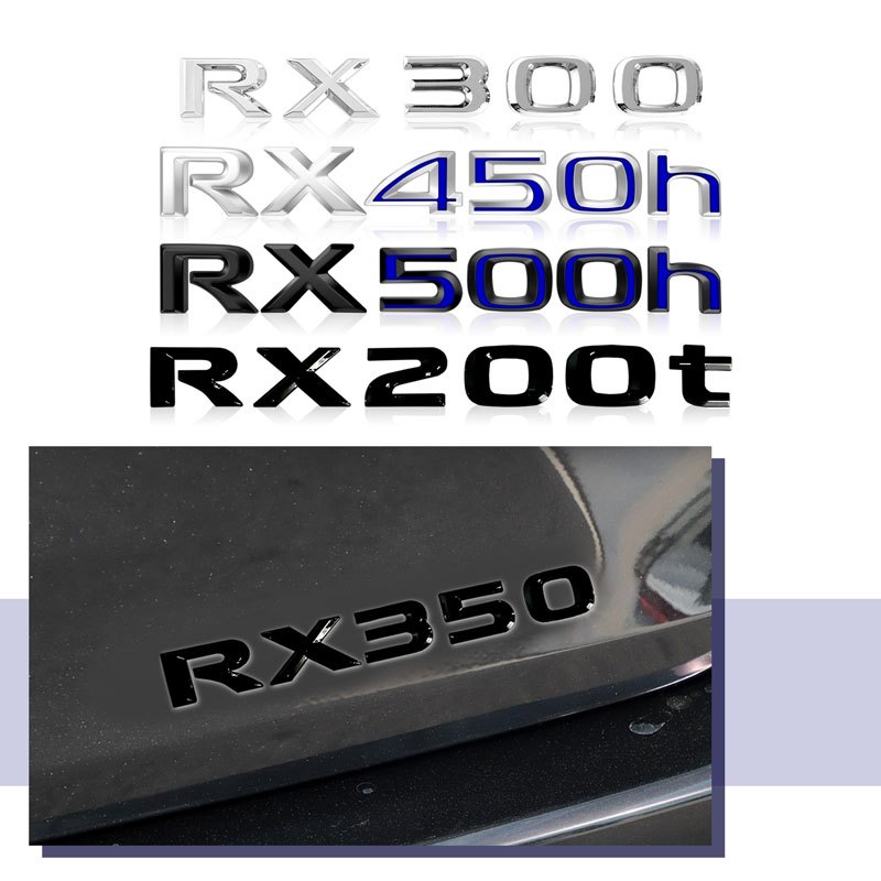 3D ABS/Metal Car Letter Logo RX270 RX300 RX350 RX200t RX450h RX500h ...