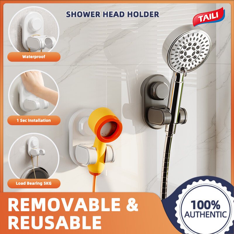 TAILI Shower Head Holder Suction Cup Adjustable Shower Bracket No Drill ...