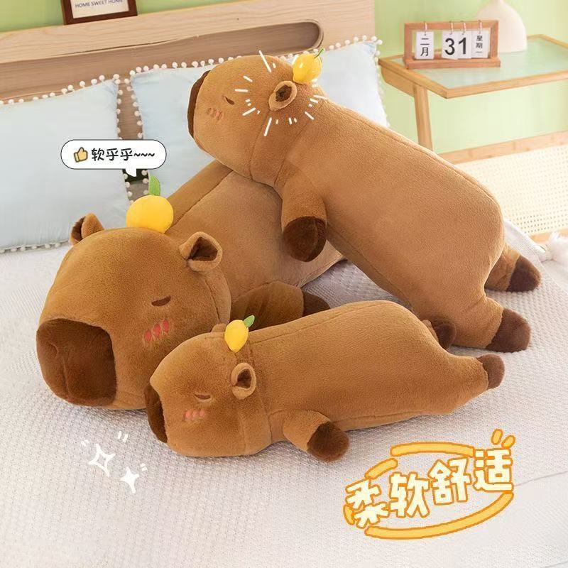Capybara long plush sleeping pillow cute plushie capybara plush toy kid ...