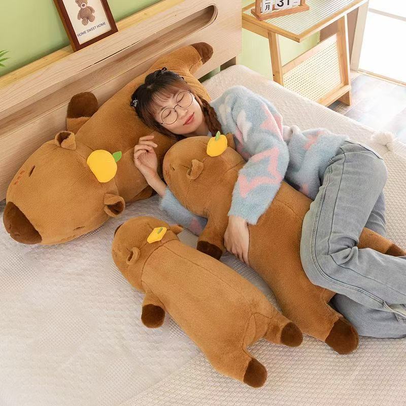 Capybara long plush sleeping pillow cute plushie capybara plush toy kid ...