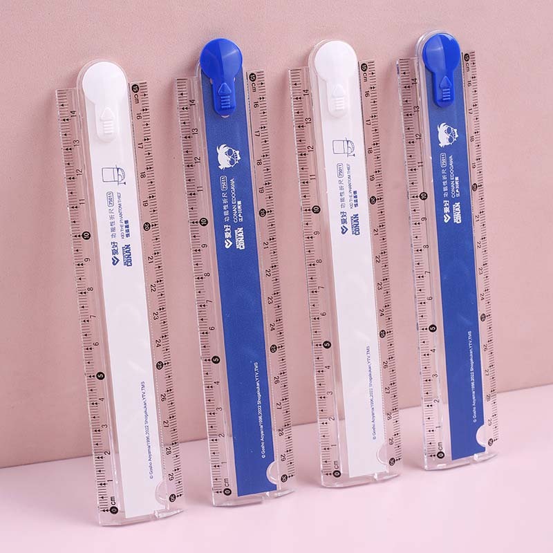Functional Folding Ruler 30cm Transparent Ruler Student Stationery ...