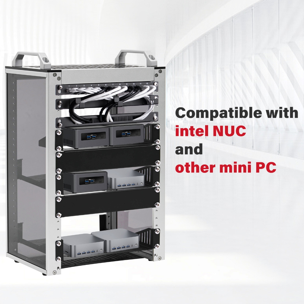 DeskPi RackMate T1, 10 Inch 8U Server Cabinet for Network, Servers ...